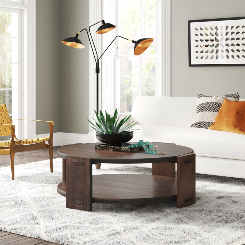 Joss & Main Starling Solid Wood 4 Legs Coffee Table with Storage | Wayfair