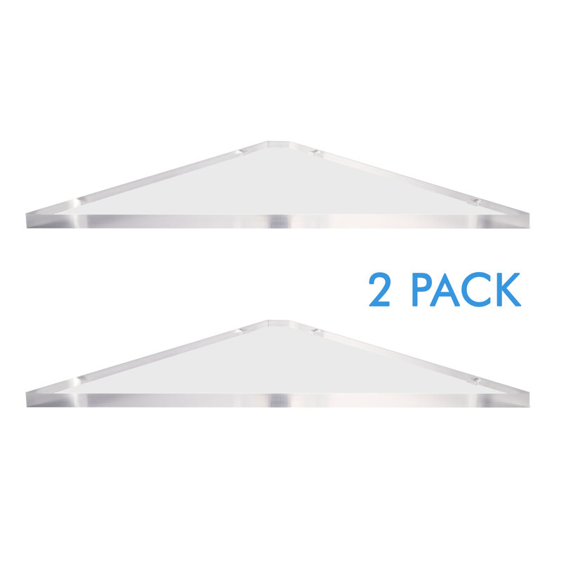Ebern Designs Colombard 2 Piece Triangle Acrylic Floating Shelf | Wayfair