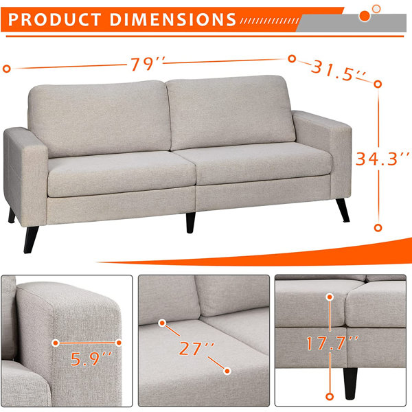 Wade Logan® Avree 79'' Upholstered Sofa & Reviews | Wayfair