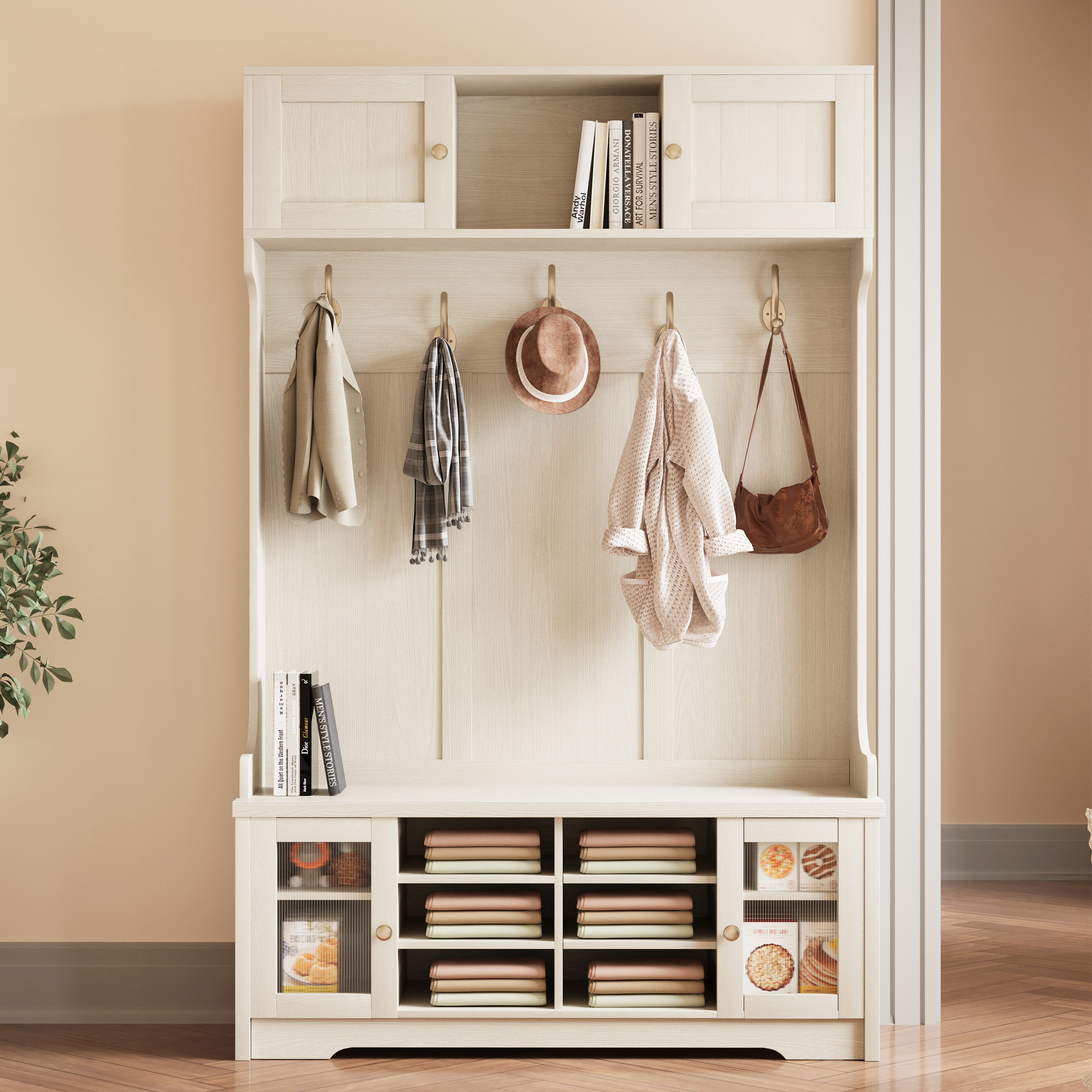 Red Barrel Studio® Hall Trees 47.24 Inch Wide, With Coat Rack | Wayfair