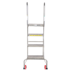 WFX Utility™ Ashingt 4 - Step Steel Folding Rolling Step Ladder | Wayfair