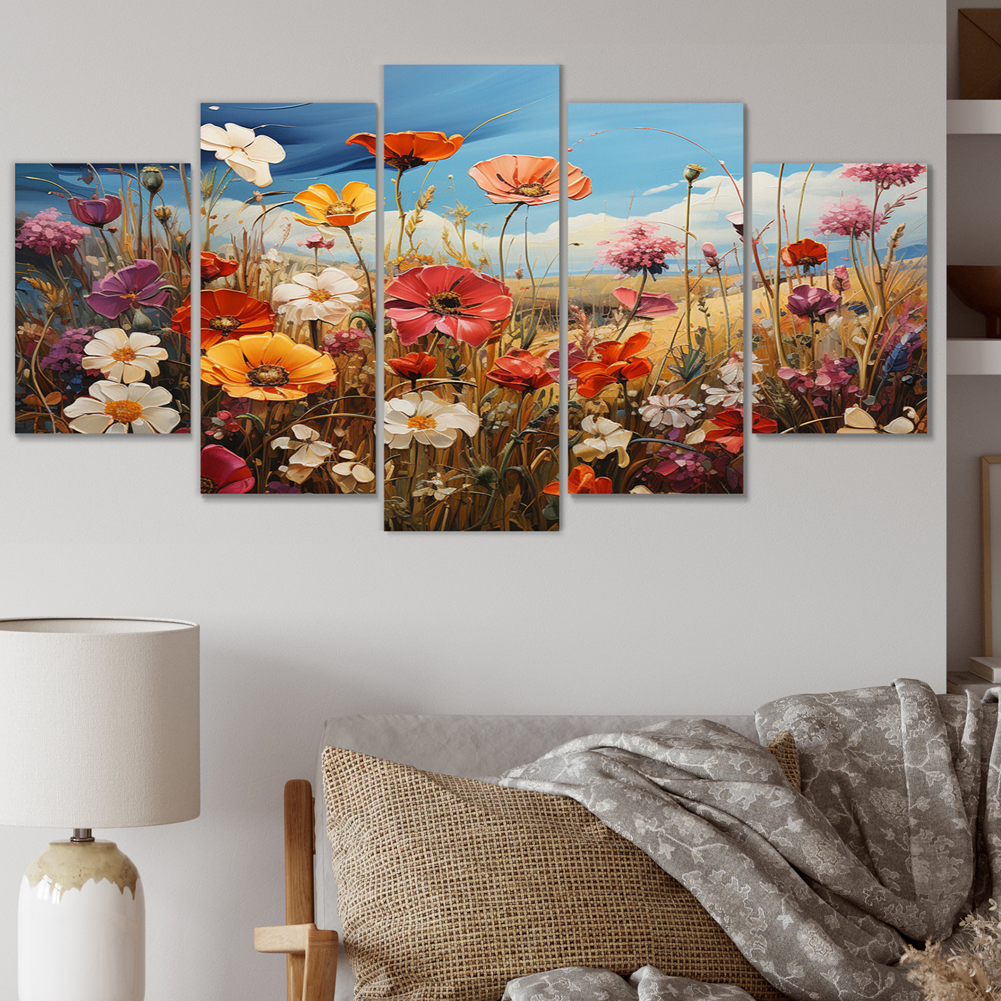 Red Barrel Studio Wildflowers Symphony Field I - Floral Metal Wall ...