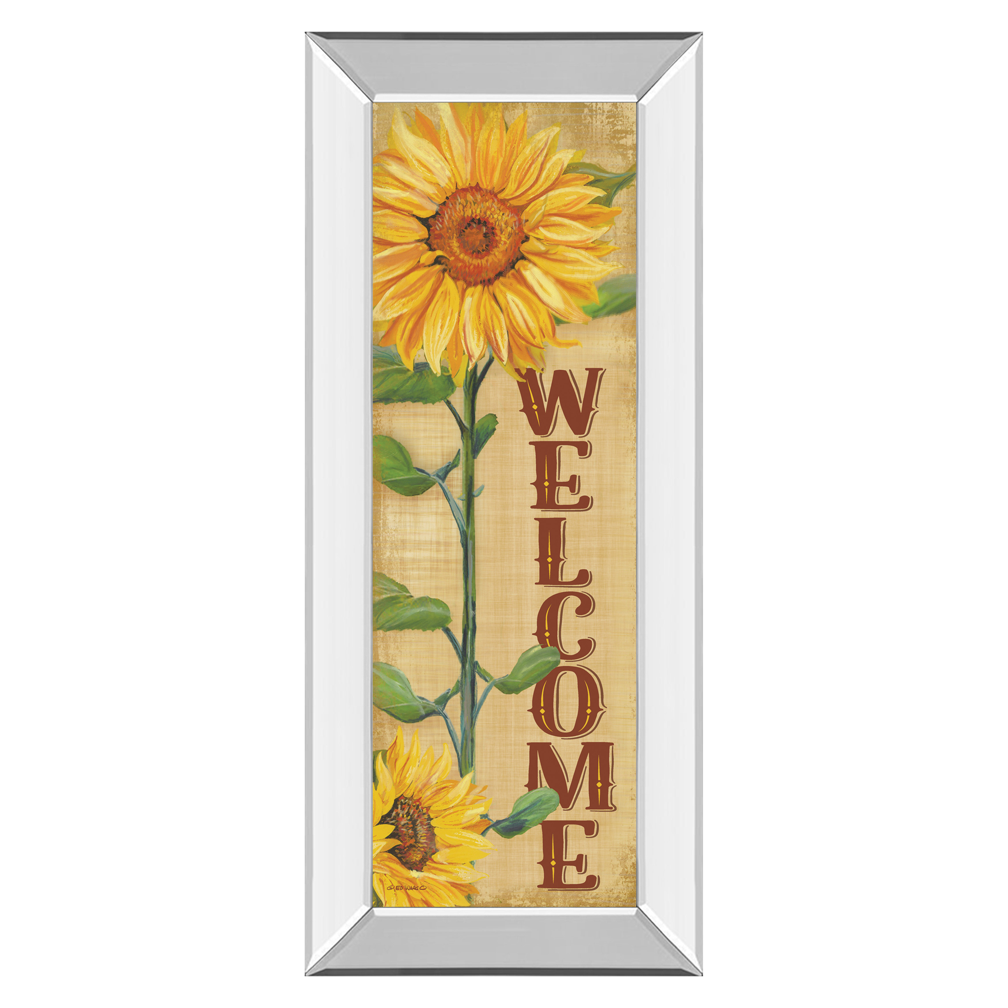 Lark Manor™ Sunlit Greeting Wall Art - 18" x 42" - Mirrored Frame | Wayfair