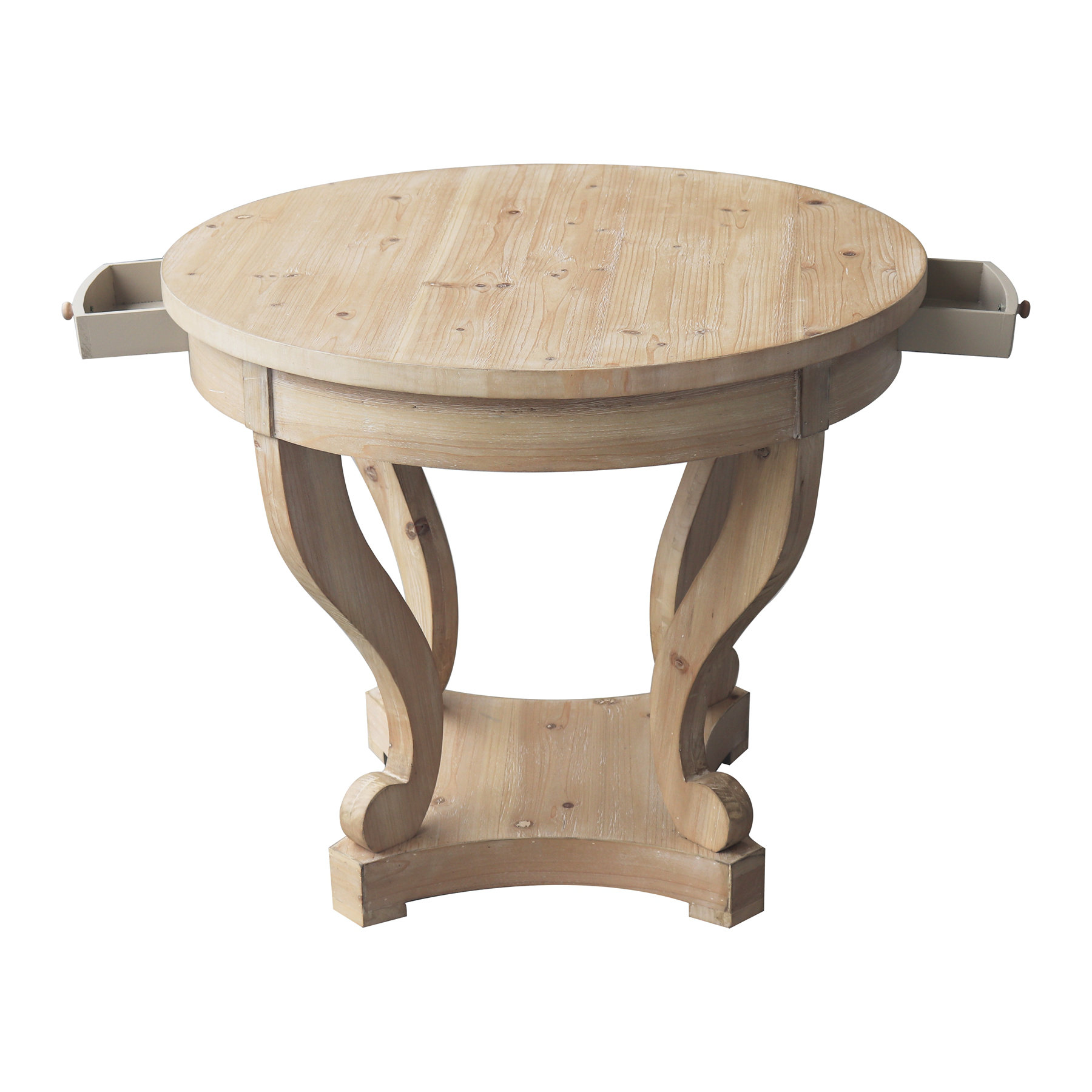 Rosalind Wheeler Farmhouse Style Round Side Table with Distressed Wood ...