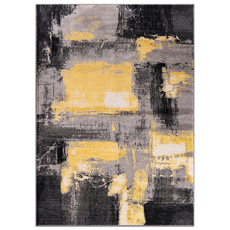 Trent Austin Design® Rambo Performance Abstract Yellow/Black/Gray Area ...