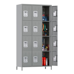 REEMOON Metal Lockers For Employees With Lock&12 Doors Black Metal ...