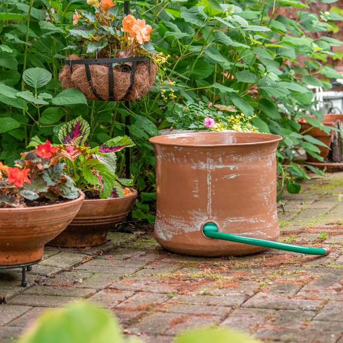 CobraCo Decorative Modern Metal Hose Pot & Reviews | Wayfair