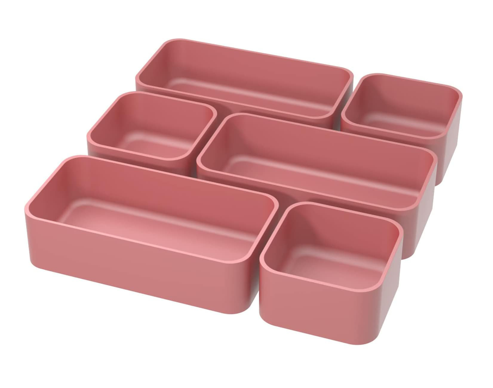 Hokku Designs Clear Plastic 6-Piece Stackable Organizers - For Desk ...