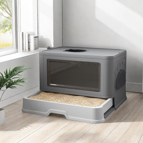 Blue Elephant Plastic Enclosed Litter Box | Wayfair.co.uk