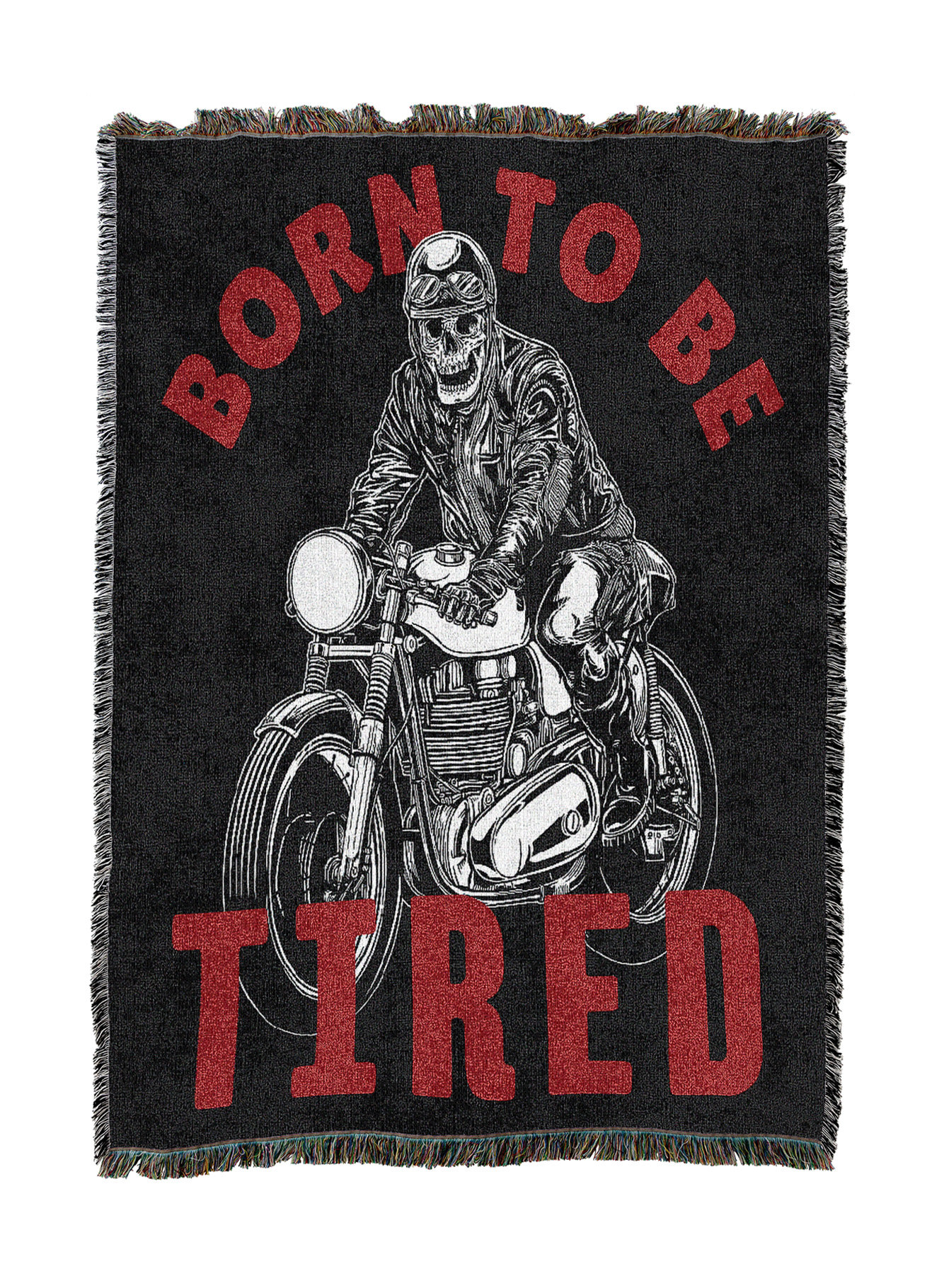 Pure Country Weavers Born To Be Tired Tapestry Throw Blanket Woven from ...