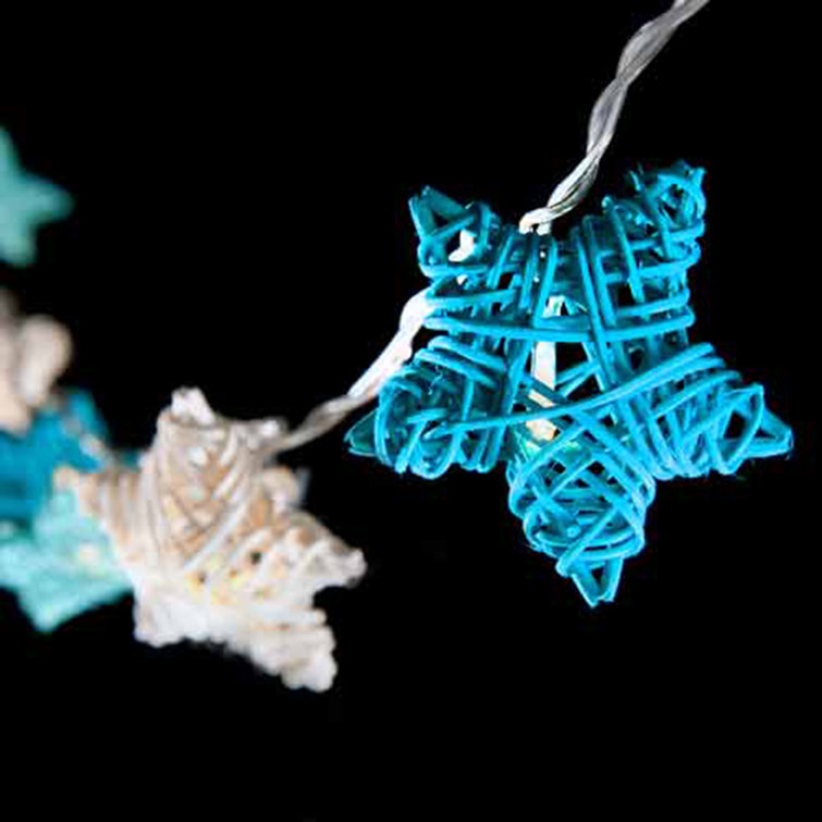 17 Stories Beresford Kimbra LED Handmade Wicker Stars String Light / 10 ...