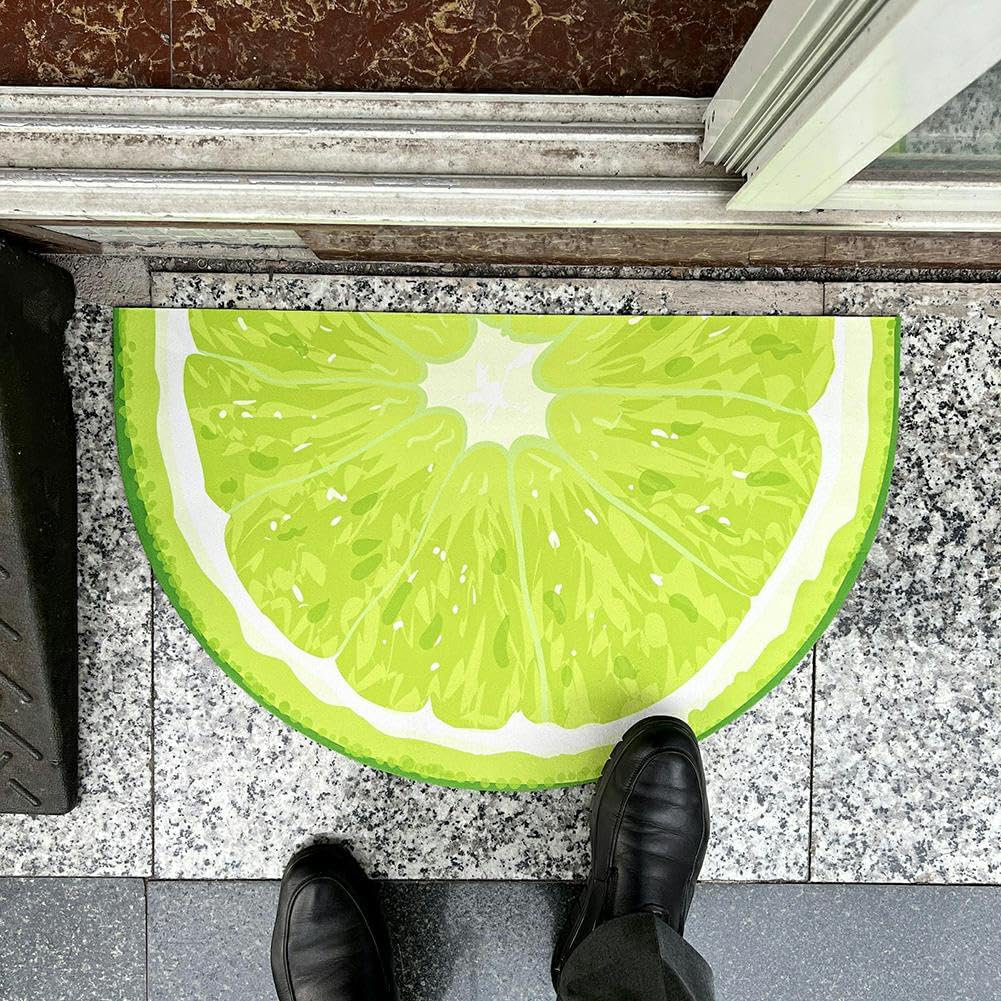 Red Barrel Studio Lime Green Slice-Shaped Bath Mat, Plush Microfiber ...