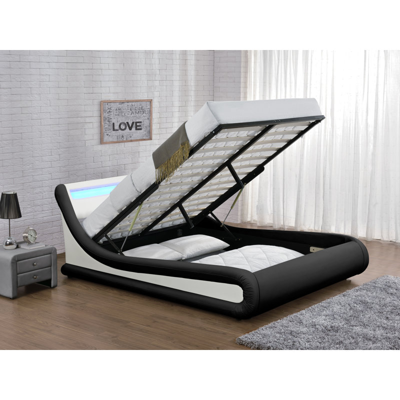Brayden Studio Galaxy LED Upholstered Ottoman Bed & Reviews | Wayfair.co.uk