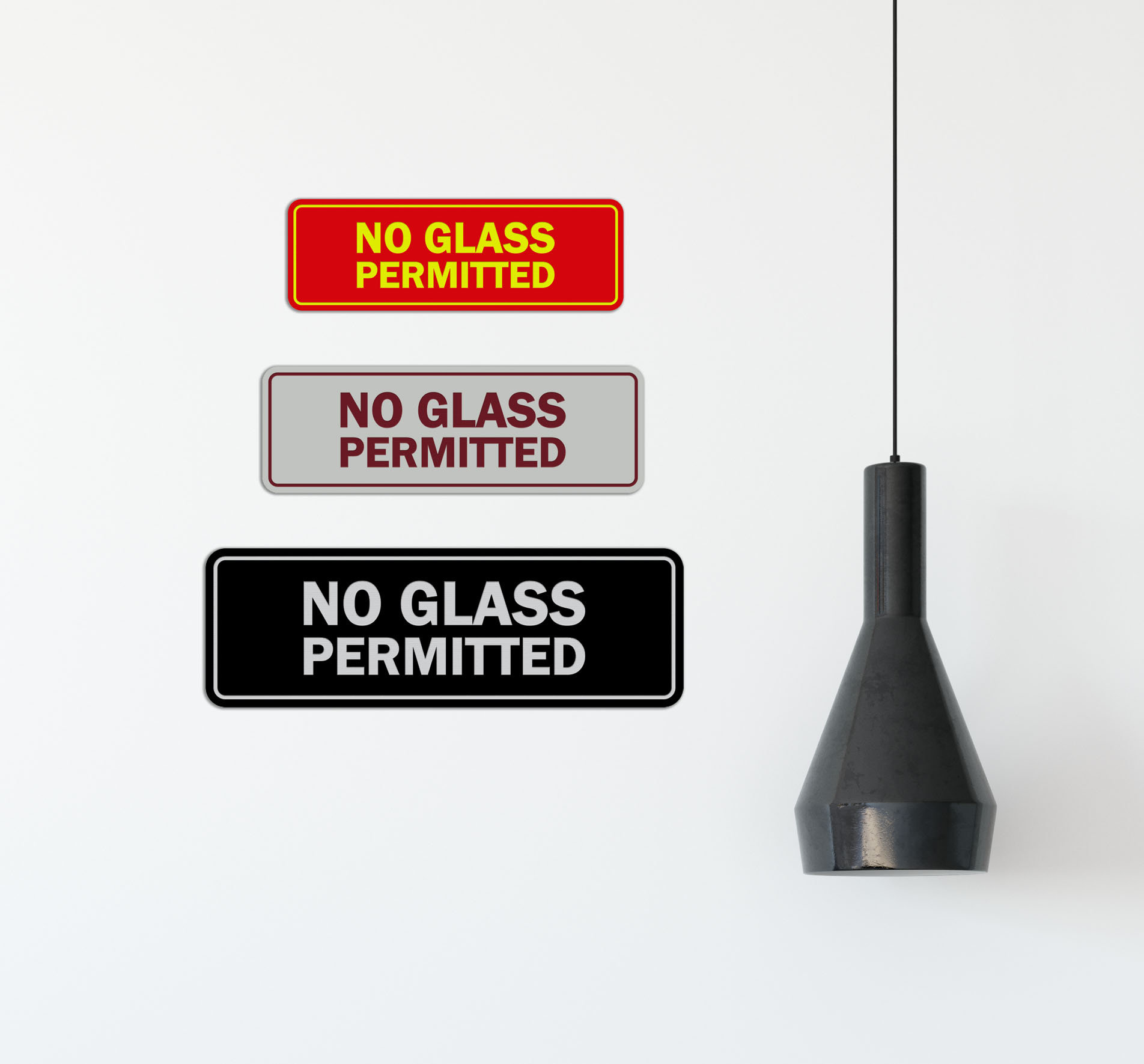 Signs ByLITA Standard No Glass Permitted Sign (Brushed Gold) - Small ...