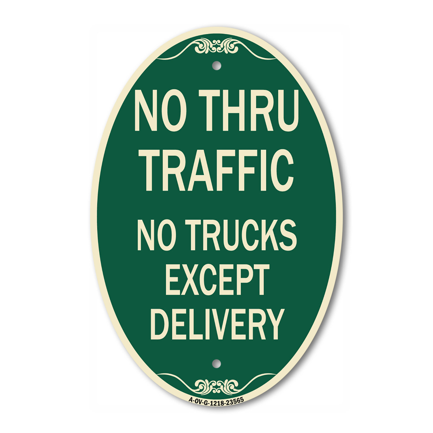 SignMission No Thru Traffic - No Trucks Except Delivery Green & Tan 12 ...