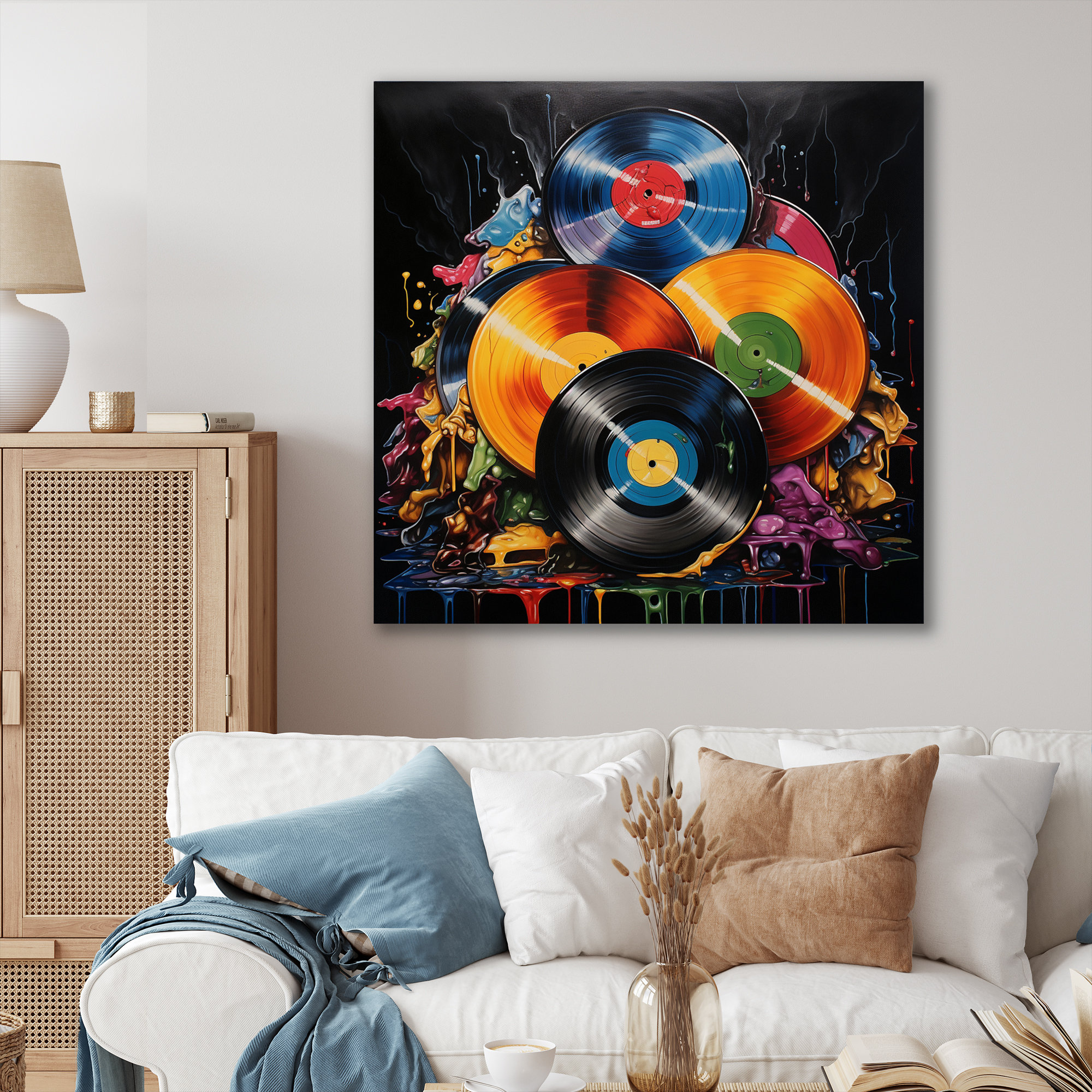 Latitude Run® Colorful Vinyl Records Melodies I - Vinyl Records Wall ...