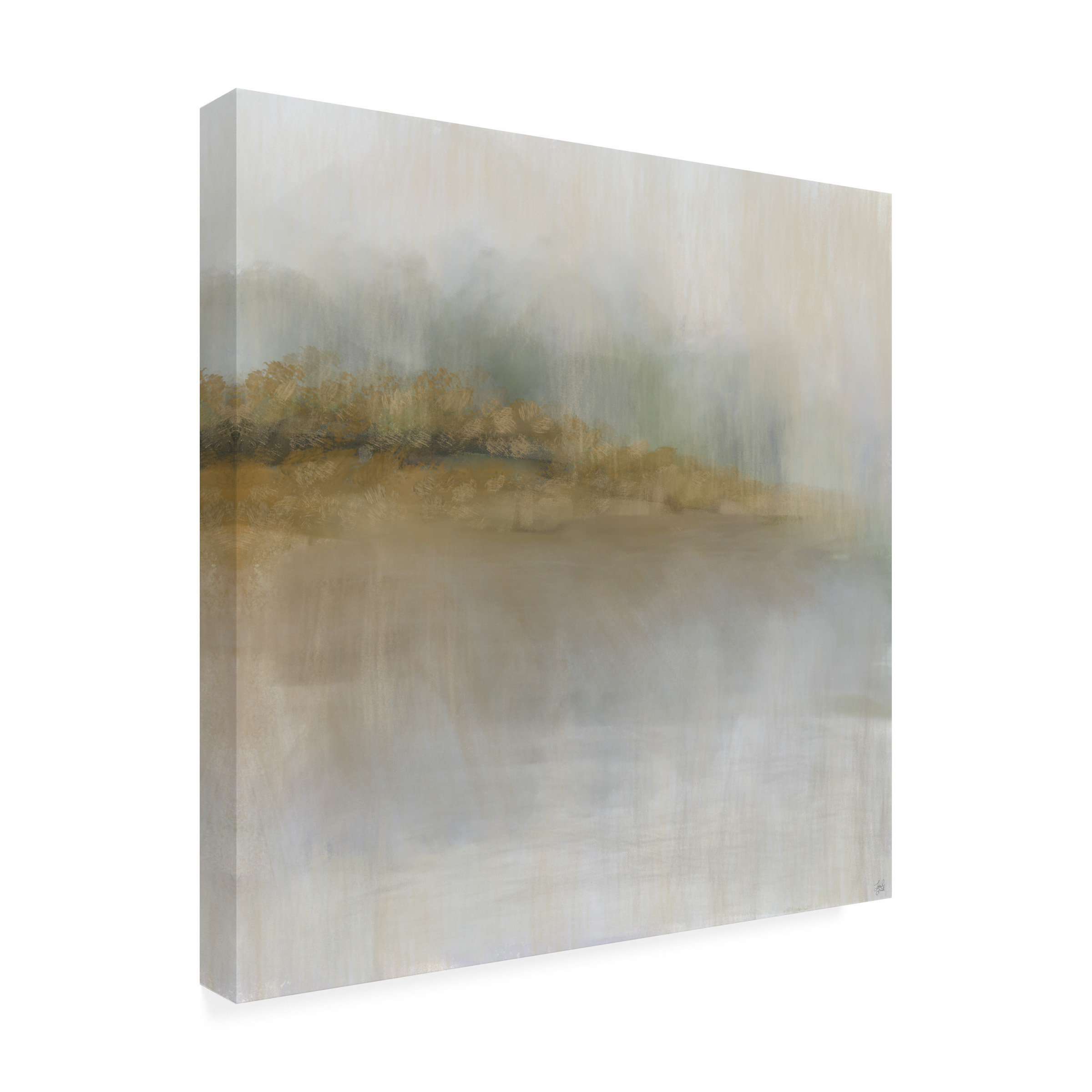 17 Stories Kiarn Golden Brush Landscape Abstraction Framed On Canvas ...