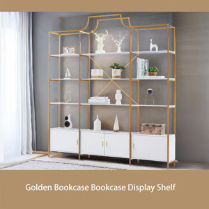 Everly Quinn 77.9" H x 70.8" W Steel Geometric Bookcase | Wayfair