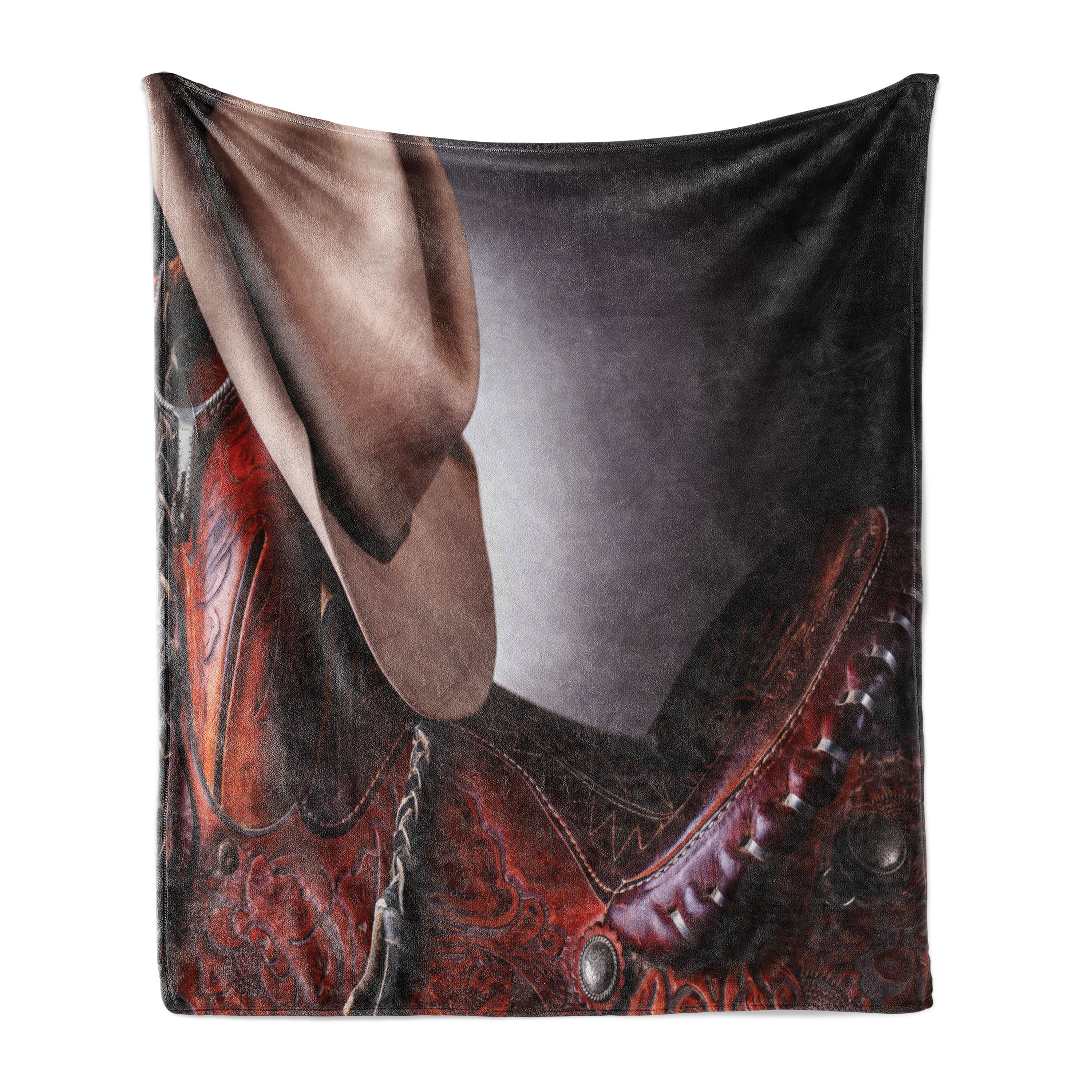 Ambesonne Western Fleece Throw Blanket Cowboy Wild Texas Art | Wayfair