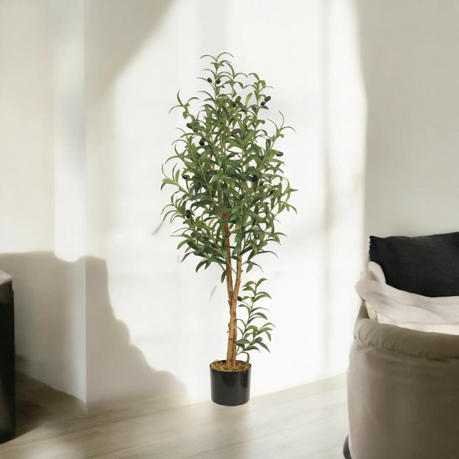 The Seasonal Aisle 120cm Faux Olive Tree Tree in Pot | Wayfair.co.uk
