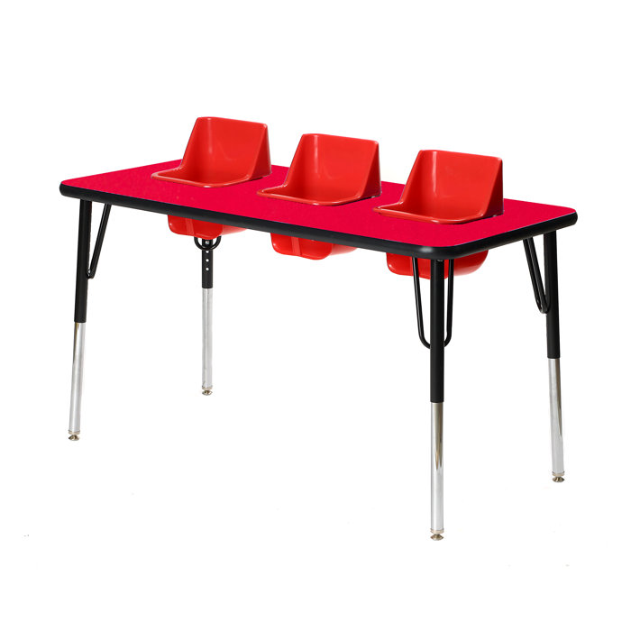 Toddler Tables Laminate Adjustable Rectangle 3 Students Activity Table ...
