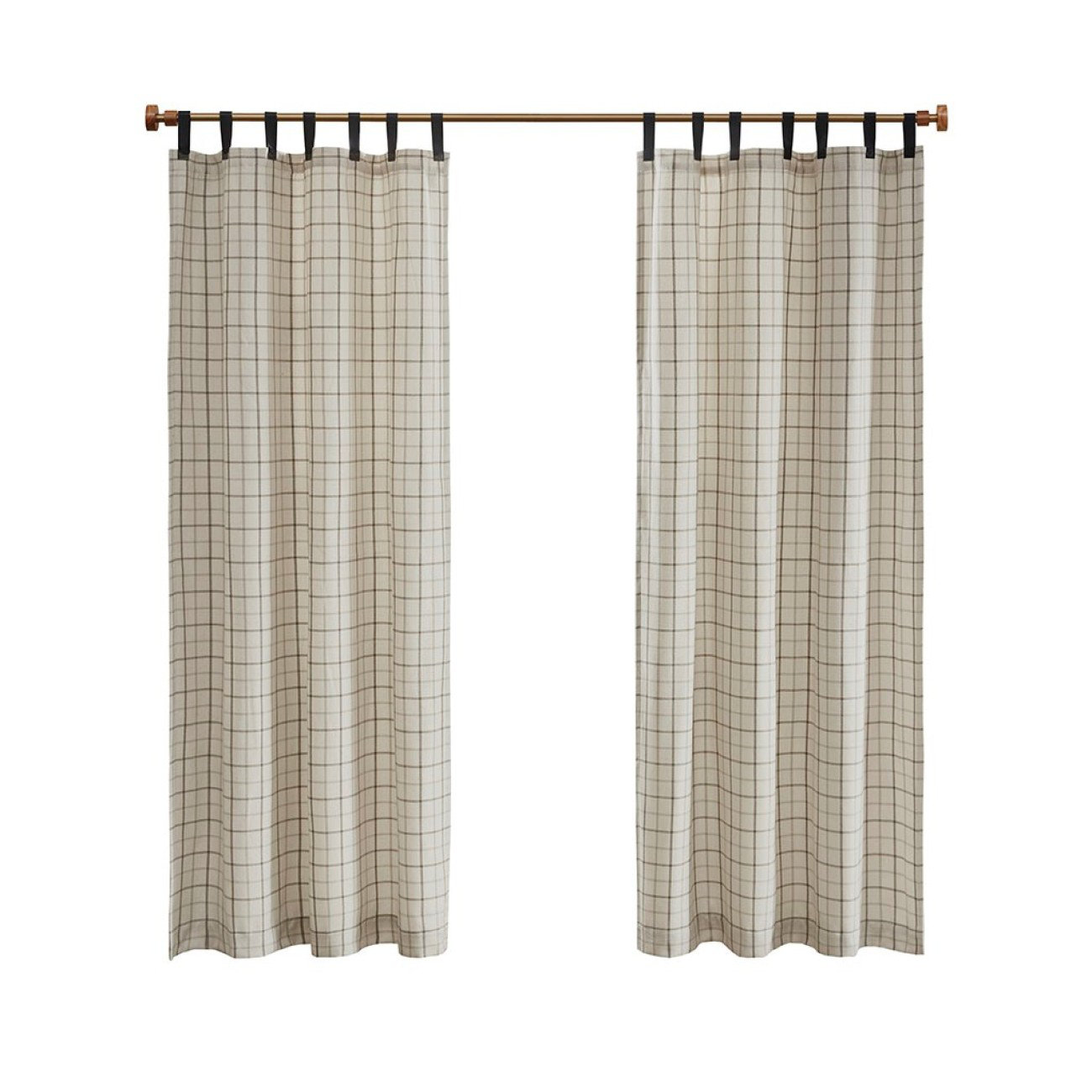 Gracie Oaks Plaid Tab Top Curtain Panel With Fleece Lining(Only 1 Pc ...