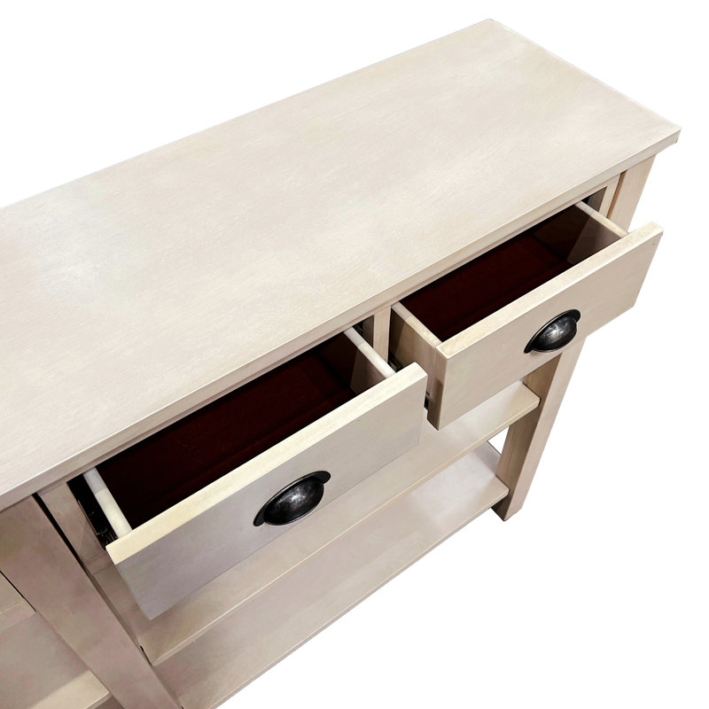 Lark Manor™ Rectangular Storage Console Table With 4 Drawer And 4 Open ...
