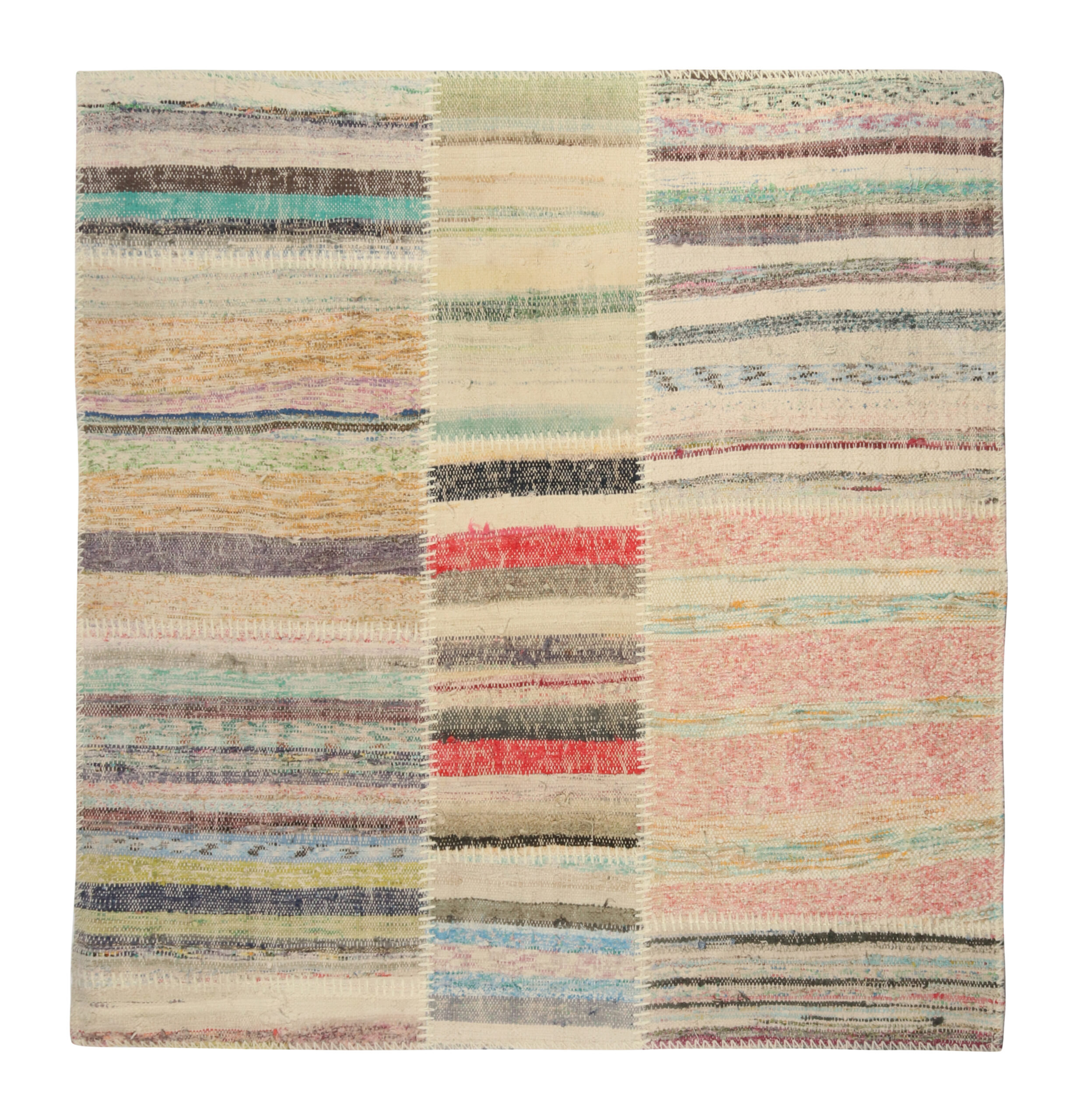 Rug & Kilim Hand Knotted Wool Striped Rug | Wayfair
