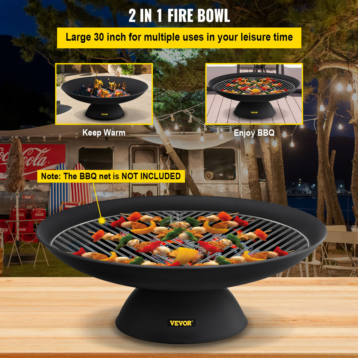 VEVOR 30'' Round Iron Fire Pit Accessory | Wayfair