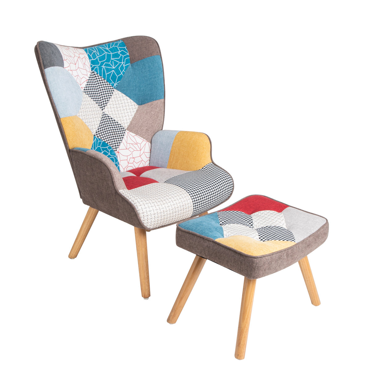 Dovecove Bonwell Velvet Accent Arm Chair With Ottoman | Wayfair