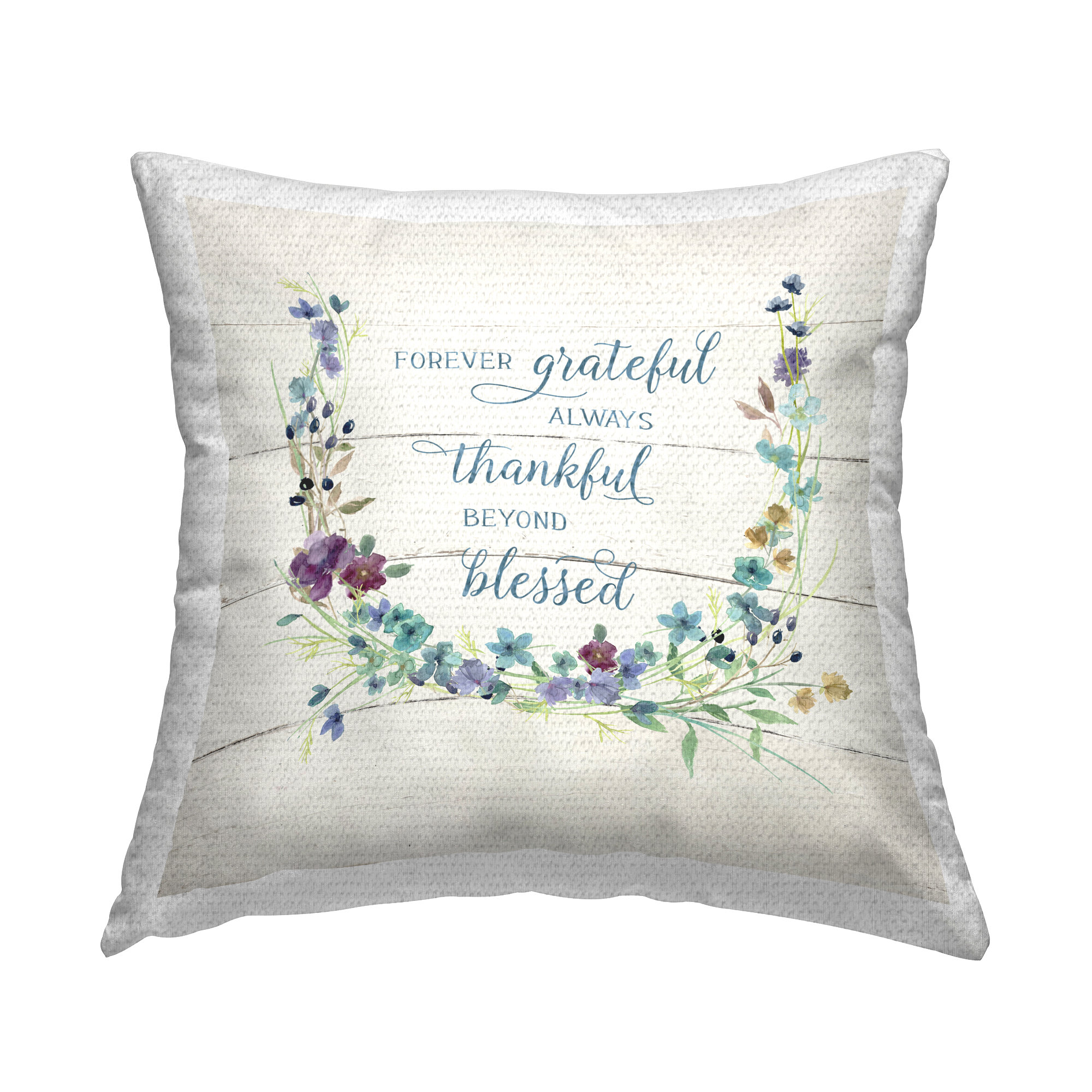Stupell Industries Beyond Blessed with Garland Outdoor Printed Pillow ...