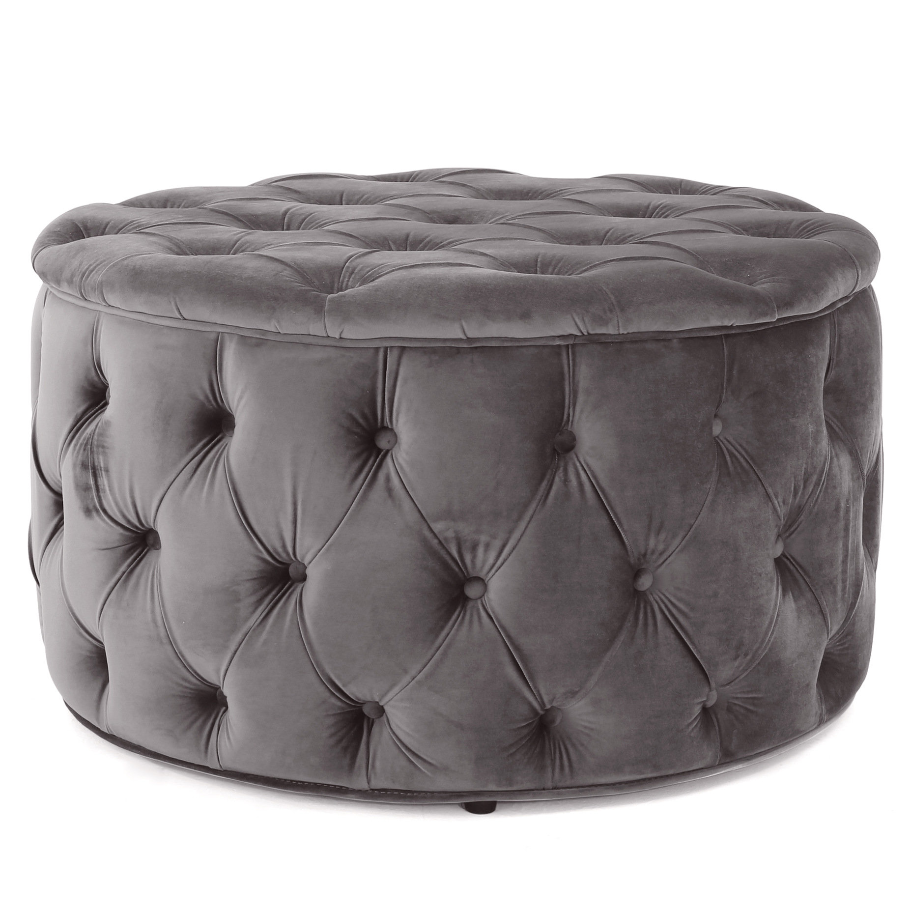 Latitude Run® Comfortable Grey Velvet Footstool - And Versatile A ...