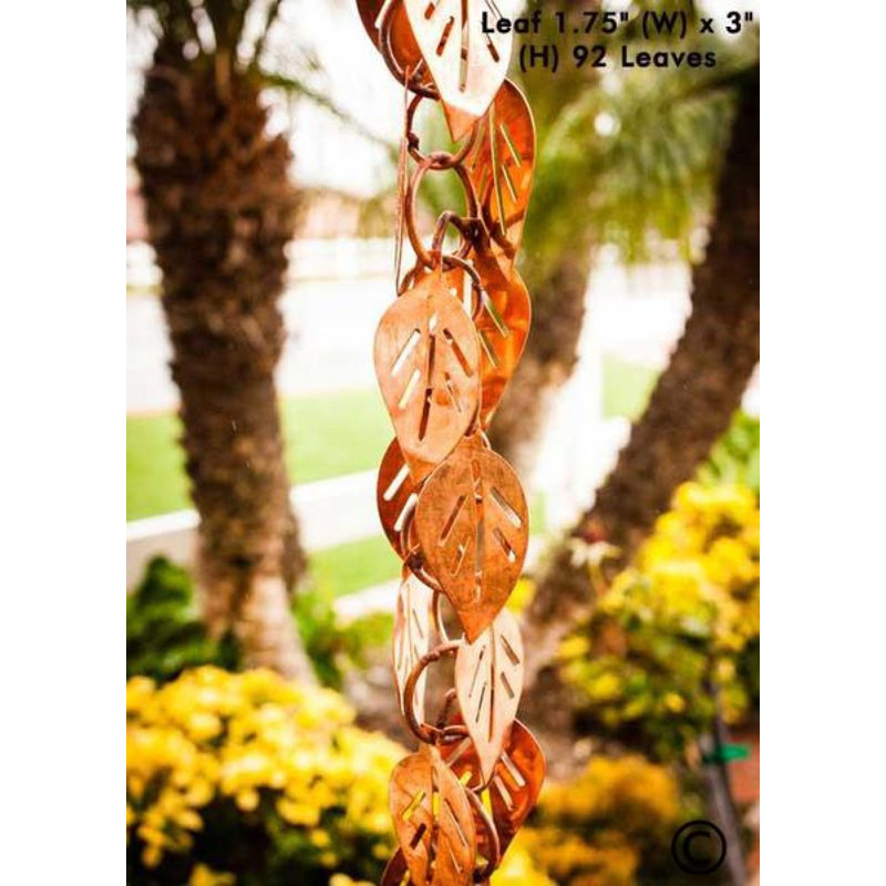 Monarch Rain Chains Pure Copper Cascading Leaves Rain Chain Replacement ...