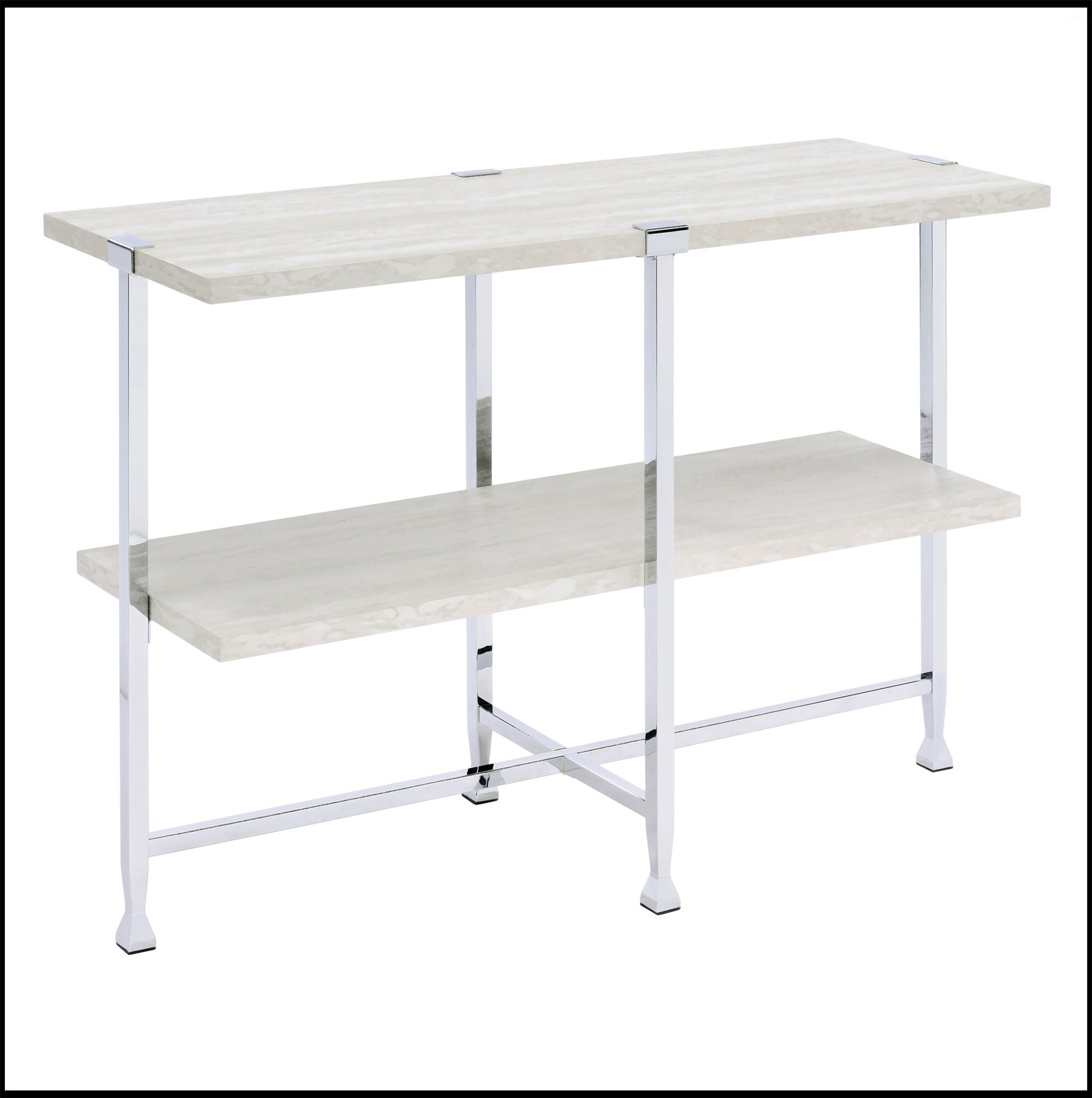 Latitude Run® White Oak Sofa Table With 1 Shelf | Wayfair