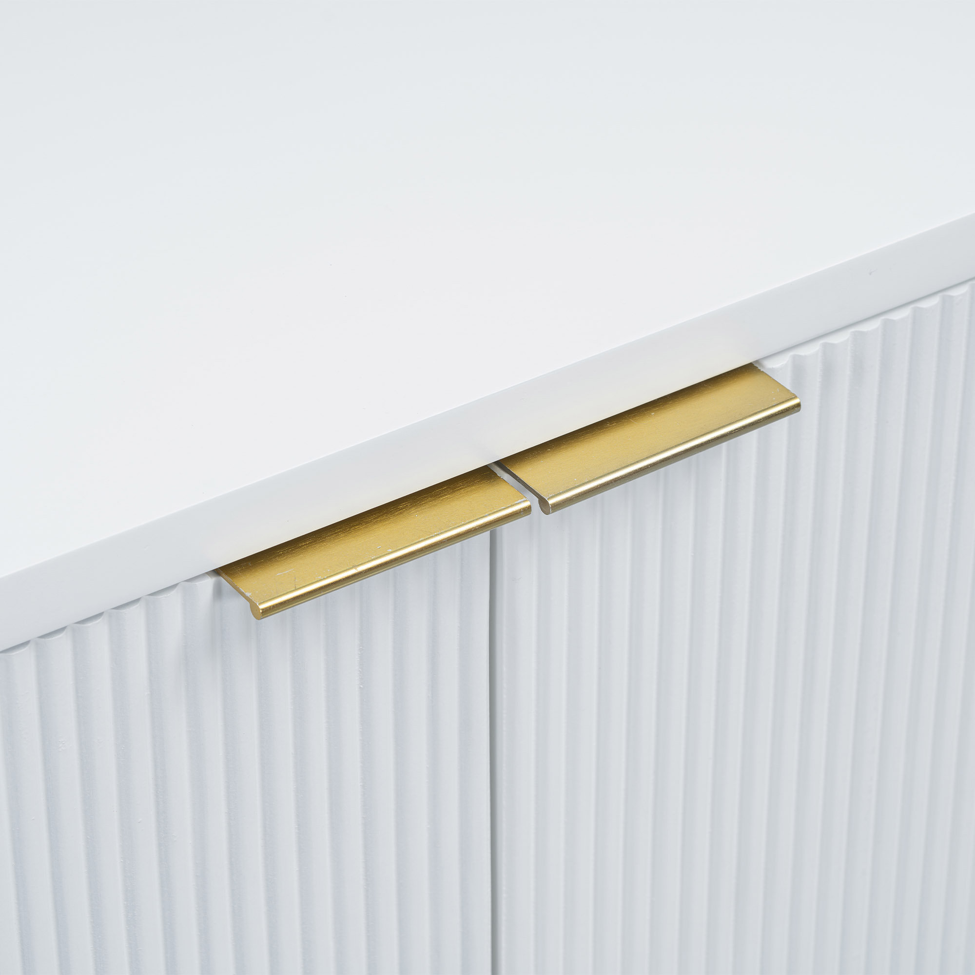 Winston Porter Vertical Stripes And Wavy Design Of A Four-Door Cabinet ...