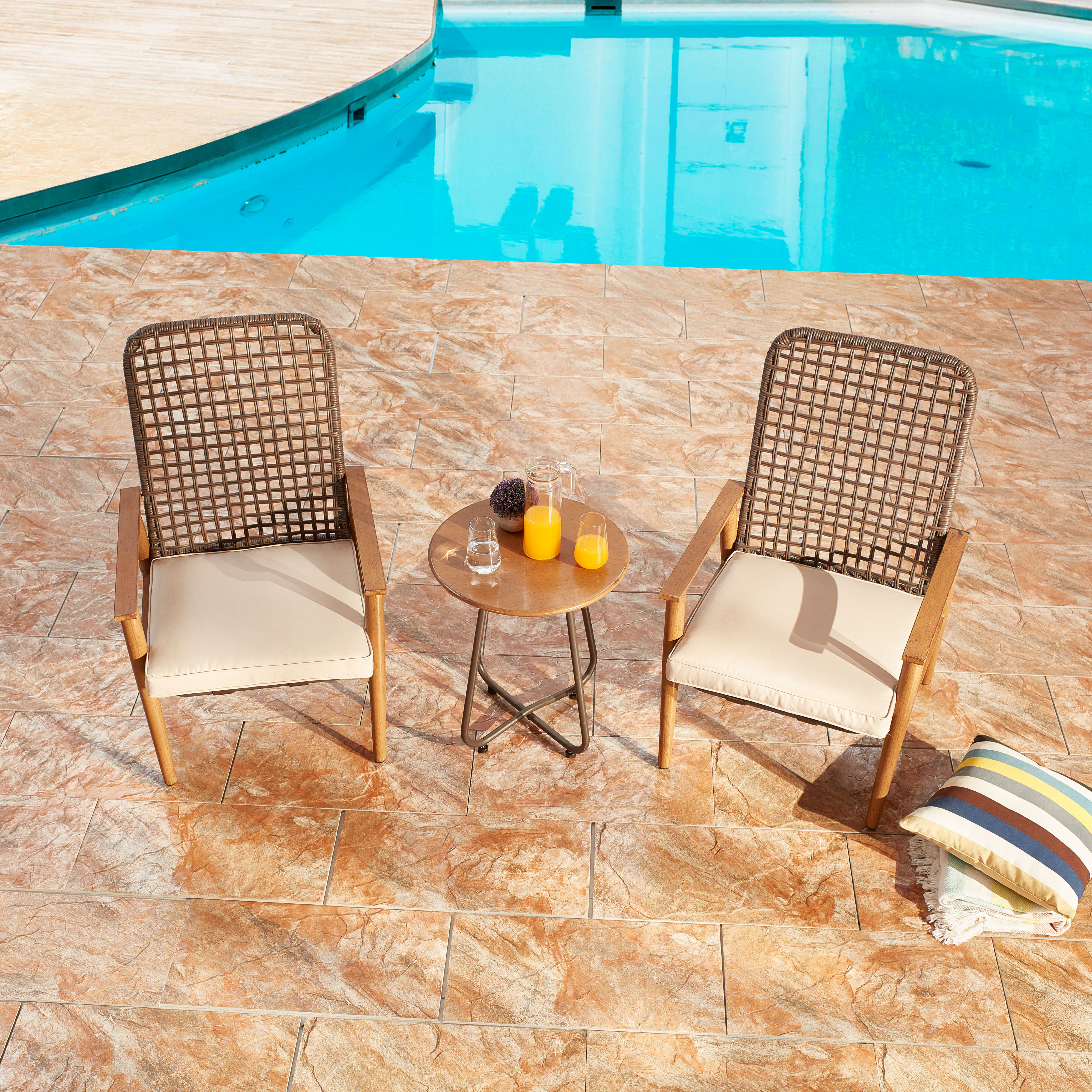 Bayou Breeze Hawes 3 Piece Rattan Seating Group with Cushions & Reviews - Wayfair Canada