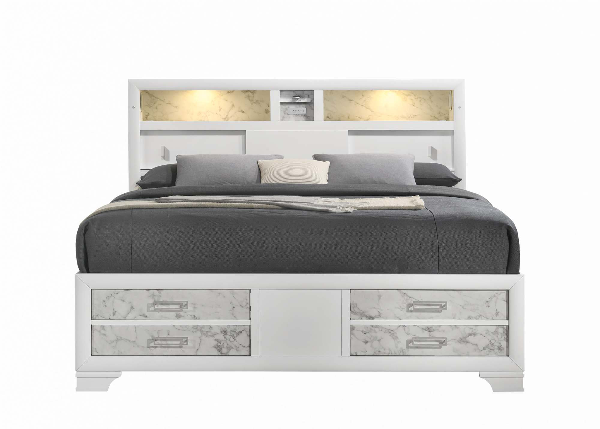 Orren Ellis Soul Modern Style Full Bed Made With Wood And Drawers In ...