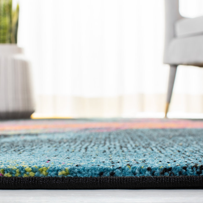 Wade Logan® Rizzuto Performance Blue/Orange Rug & Reviews | Wayfair