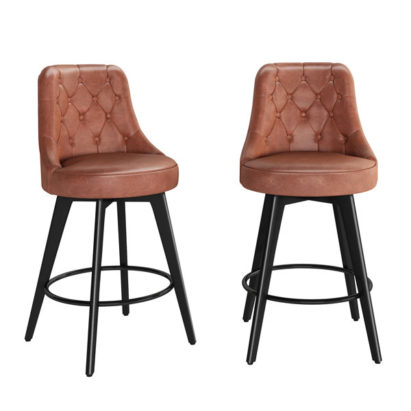 Red Barrel Studio® Bar Stools Set Of 2, 360° Swivel Counter Height ...