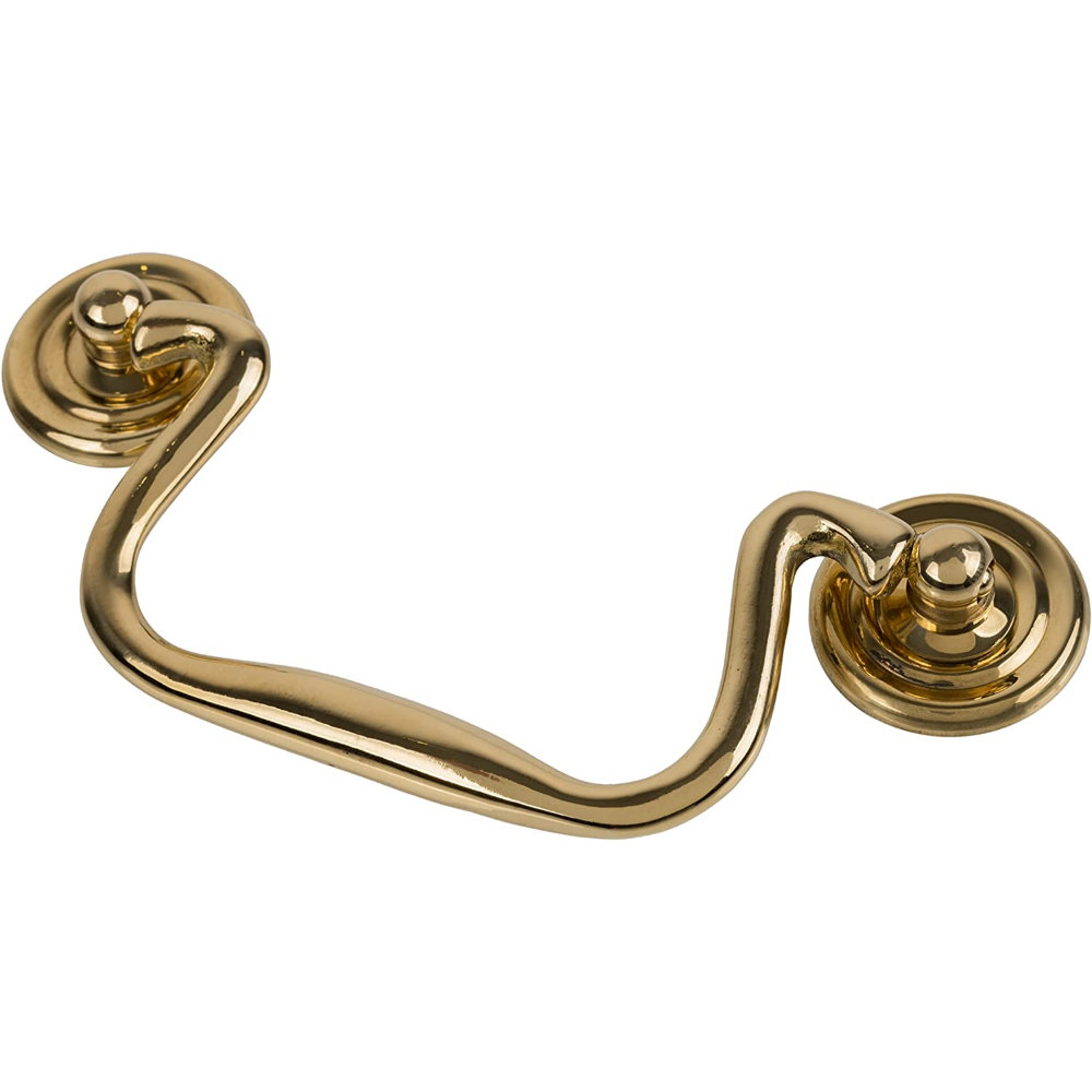 UNIQANTIQ HARDWARE SUPPLY Plain Cast Brass Swan Neck Drawer Bail Pull ...