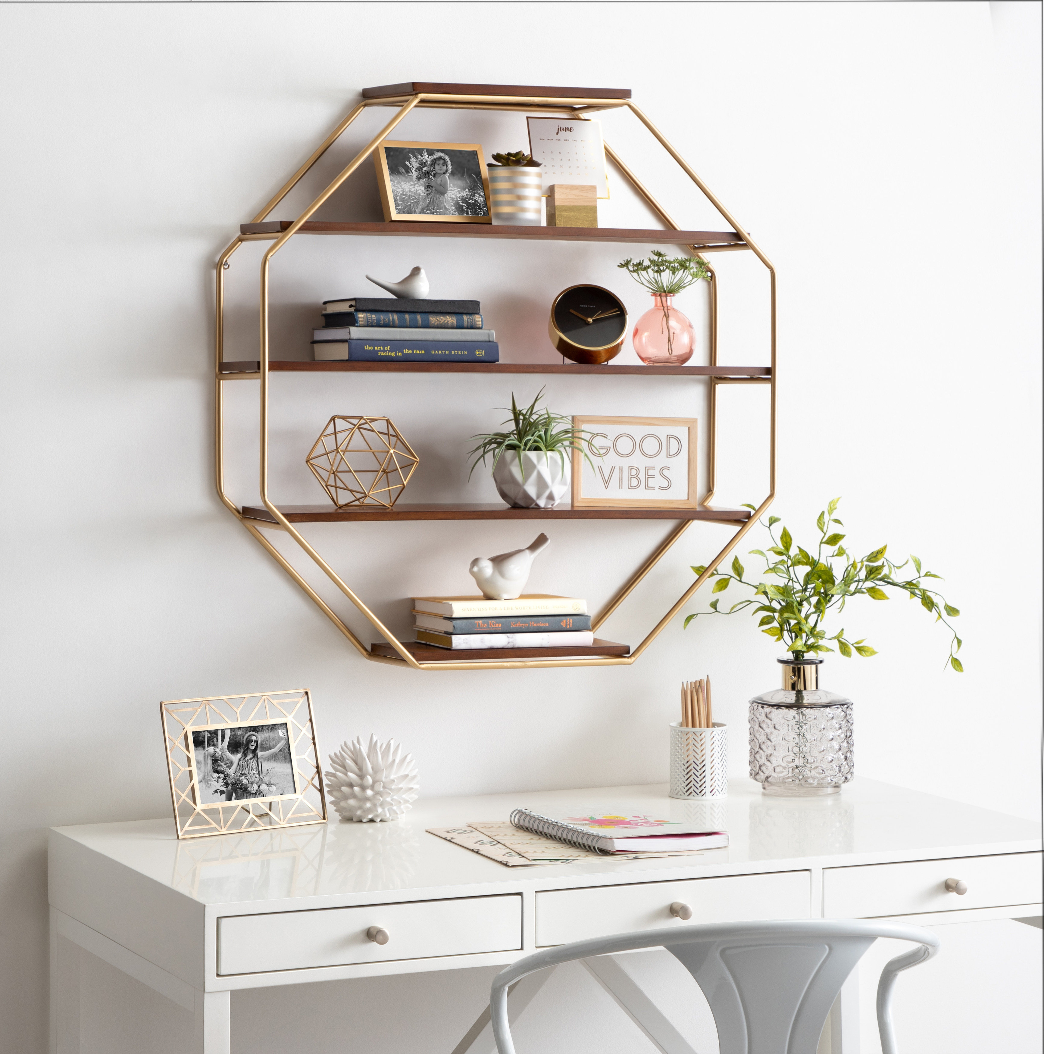 Mistana™ Colten 5 Shelf Octagon Wall Shelf & Reviews | Wayfair