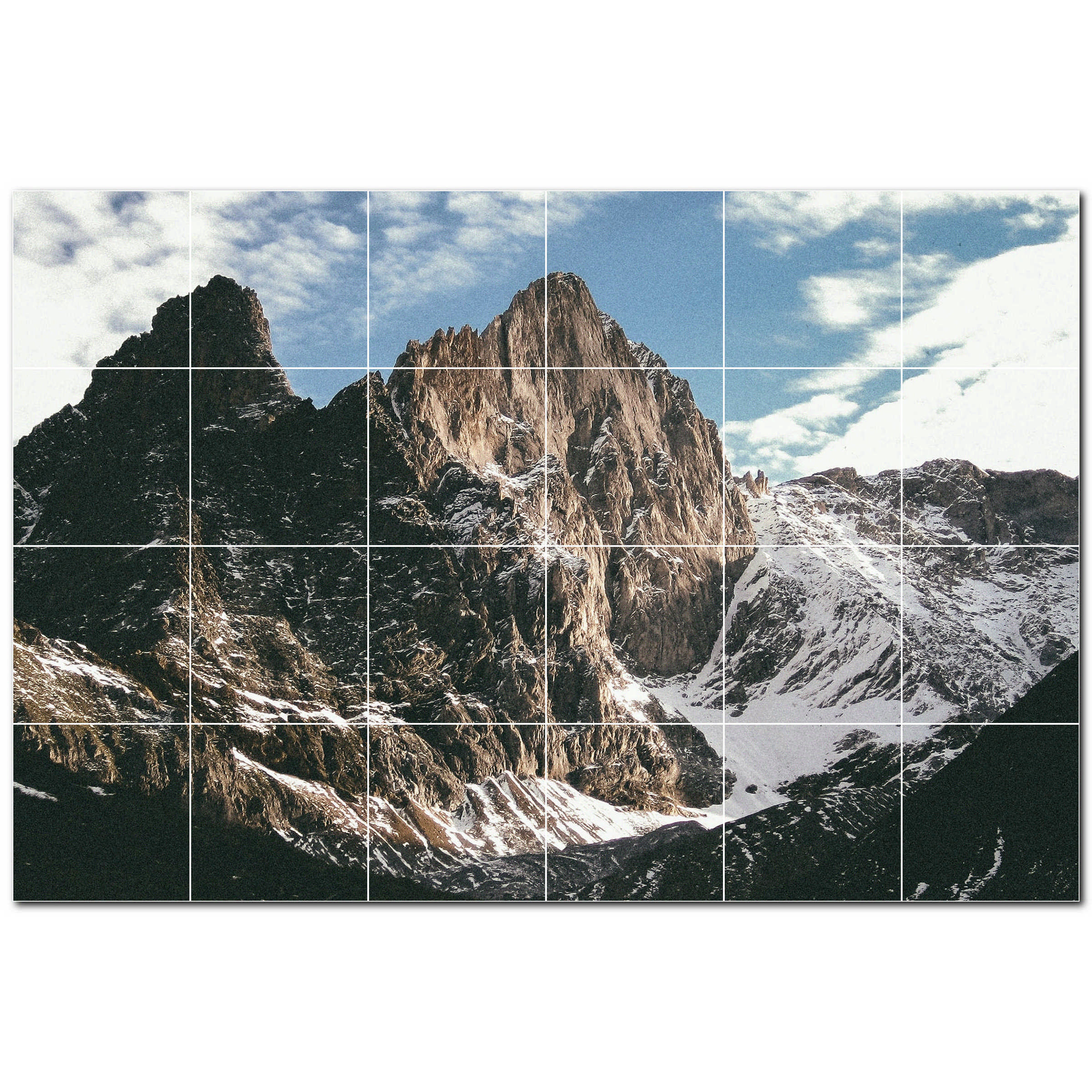 Picture-Tiles.com 48" x 32" Ceramic Mountains Photo Decorative Mural ...