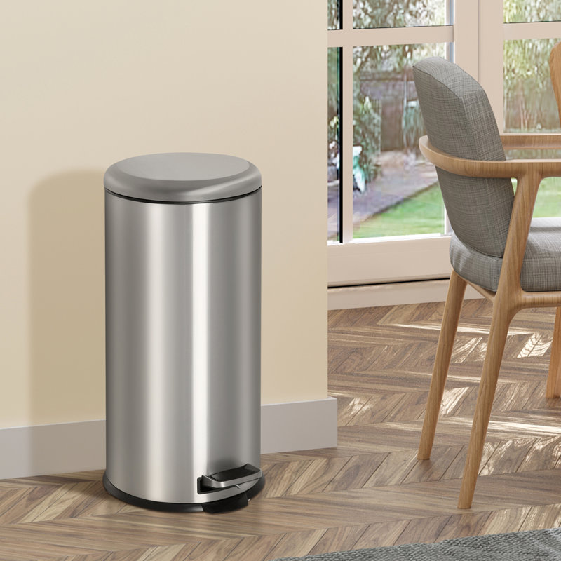 Symple Stuff Stainless Steel 30 Litre Step on Rubbish Bin & Reviews ...