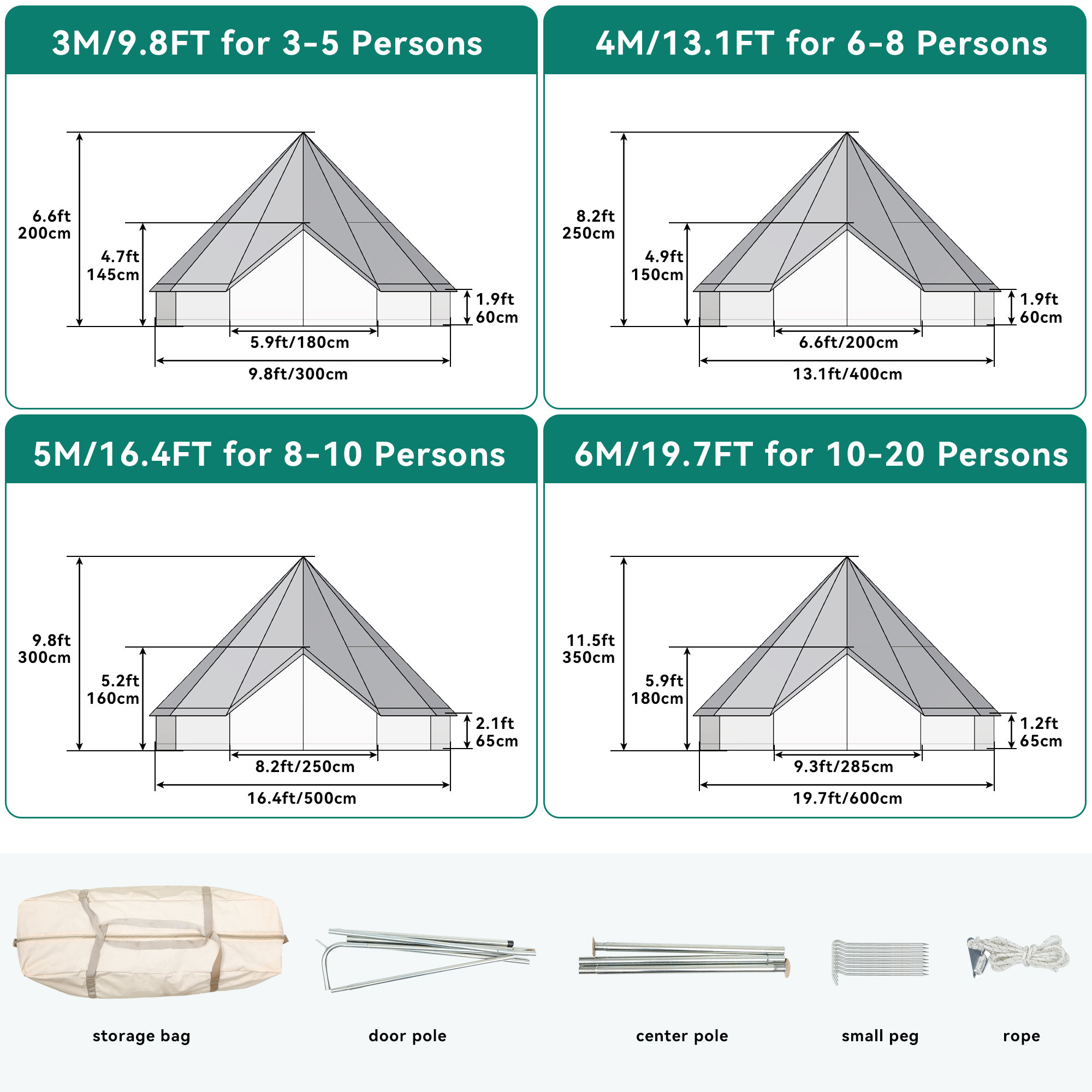 Edrosie Inc Tent Canvas Waterproof Mongolian Yurt Tent Double Layers ...