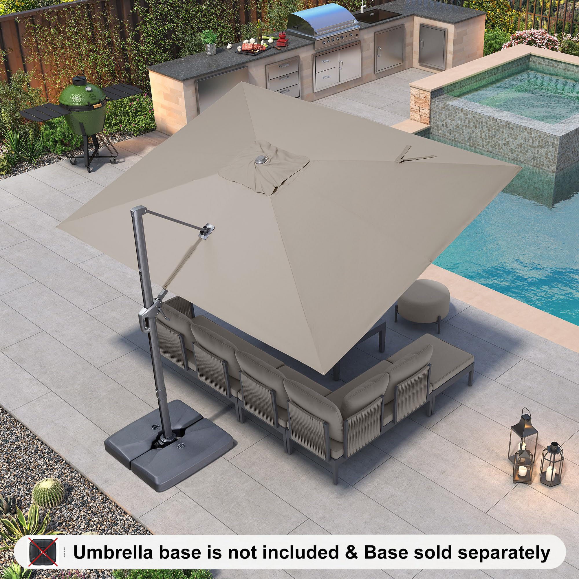 Purple Leaf Parasol rectangulaire en porte-à-faux de 132 po x 108 po ...