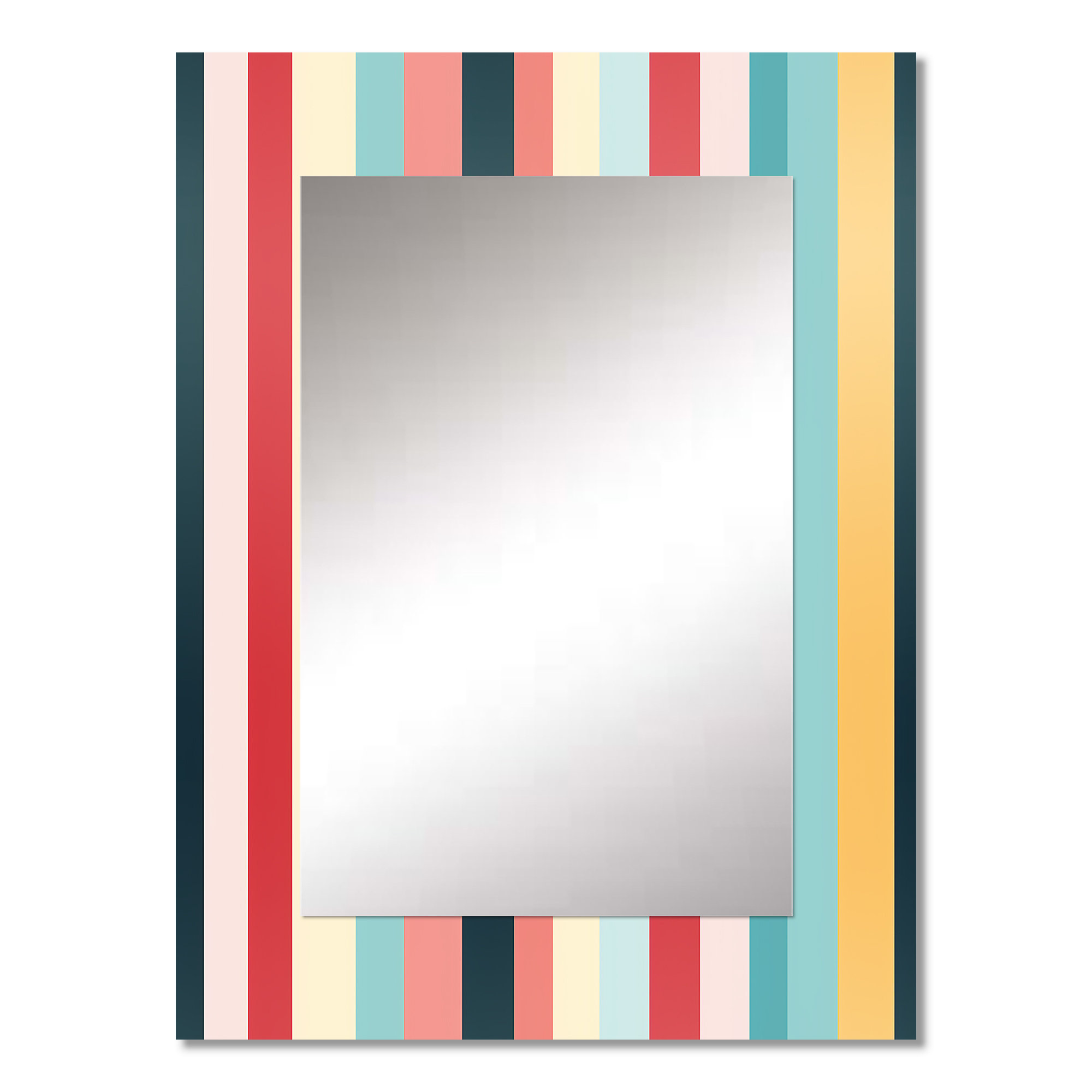 Bungalow Rose Boho Rainbow Stripes Pattern - Striped Mirror Wall Decor ...