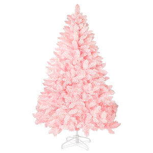 The Holiday Aisle® 6' Snow Flocked Artificial Christmas Tree with Metal ...