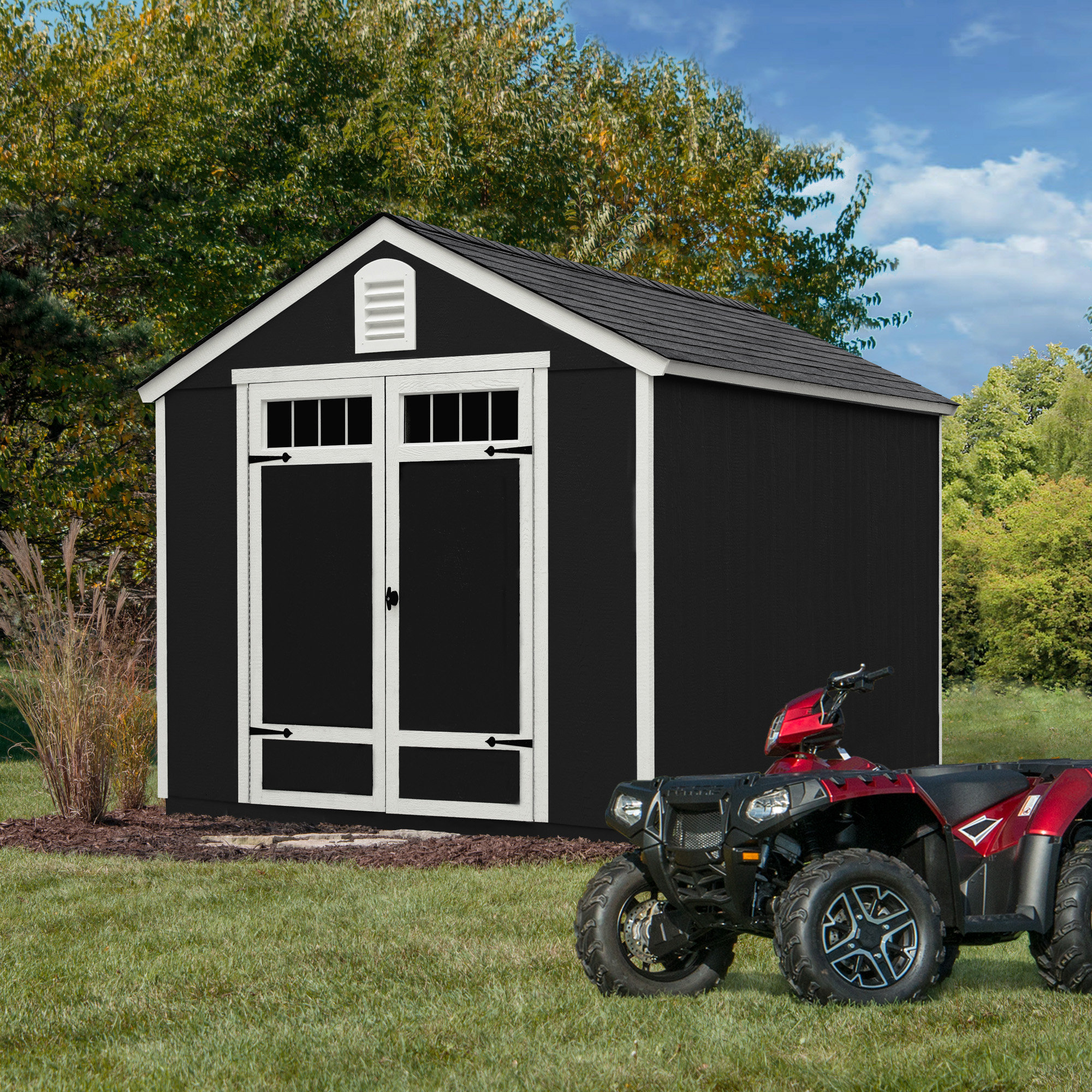 Handy Home Greenbriar 8 ft. W x 10 ft. D Wood Storage Shed With Floor ...