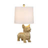 Dakota Fields Gold Resin Corgi Dog Table Lamp With Linen Shade ...