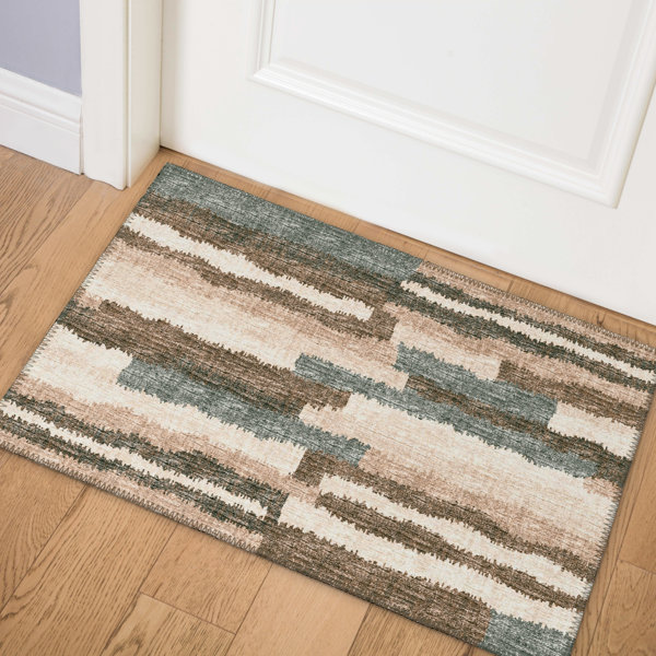 Foundry Select Aramide Abstract Area Rug in Brown/Beige | Wayfair